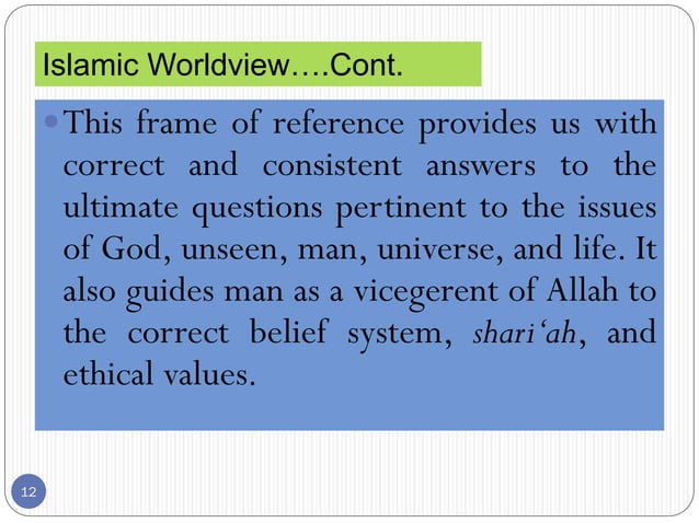 Understanding the Islamic Worldview | PDF | Islam | Religion & Spirituality
