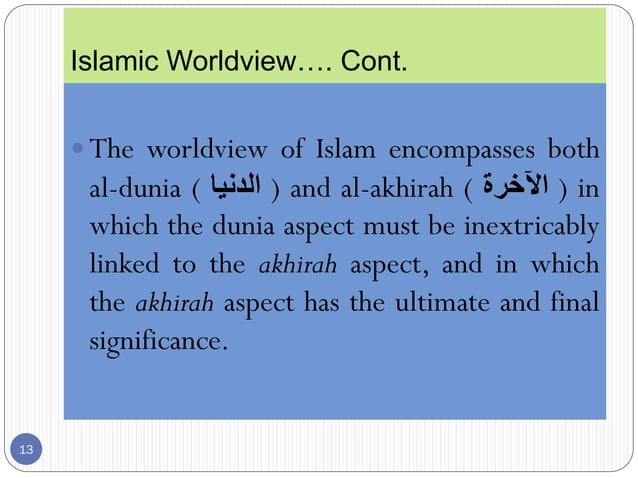 Understanding the Islamic Worldview | PPT