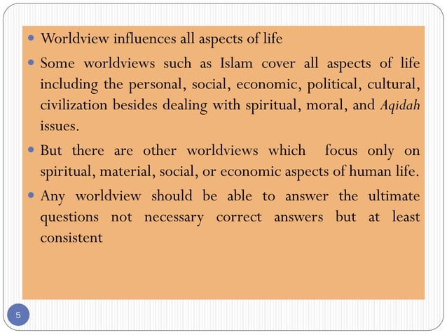 Understanding the Islamic Worldview | PDF | Islam | Religion & Spirituality