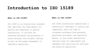 Understanding ISO 15189 Accreditation | PPTX