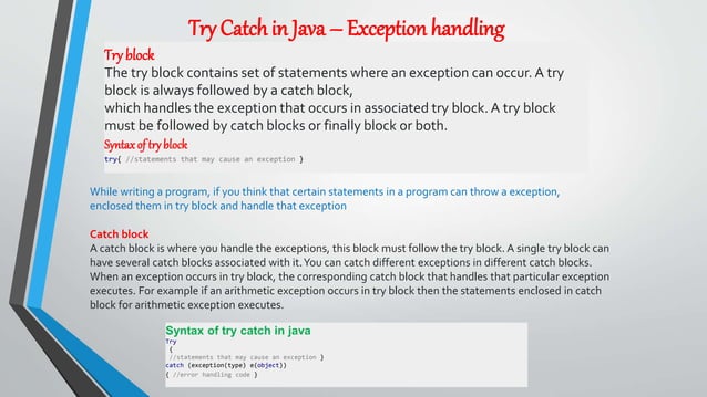 Java Exceptions and Exception Handling | PPTX | Programming Languages | Computing