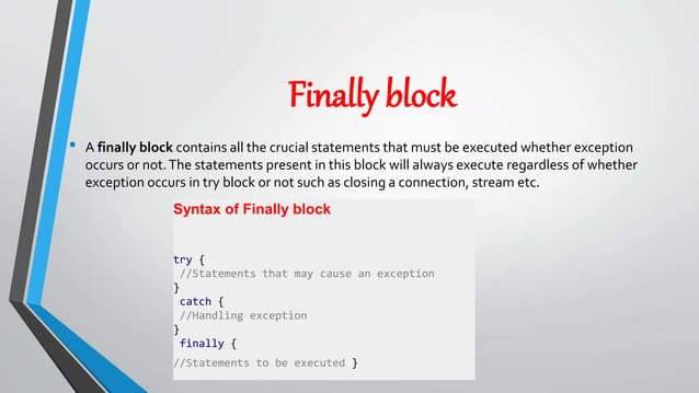 Java Exceptions And Exception Handling Ppt