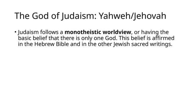 Understanding the culture, the origin and Belief system of Judaism | PPT