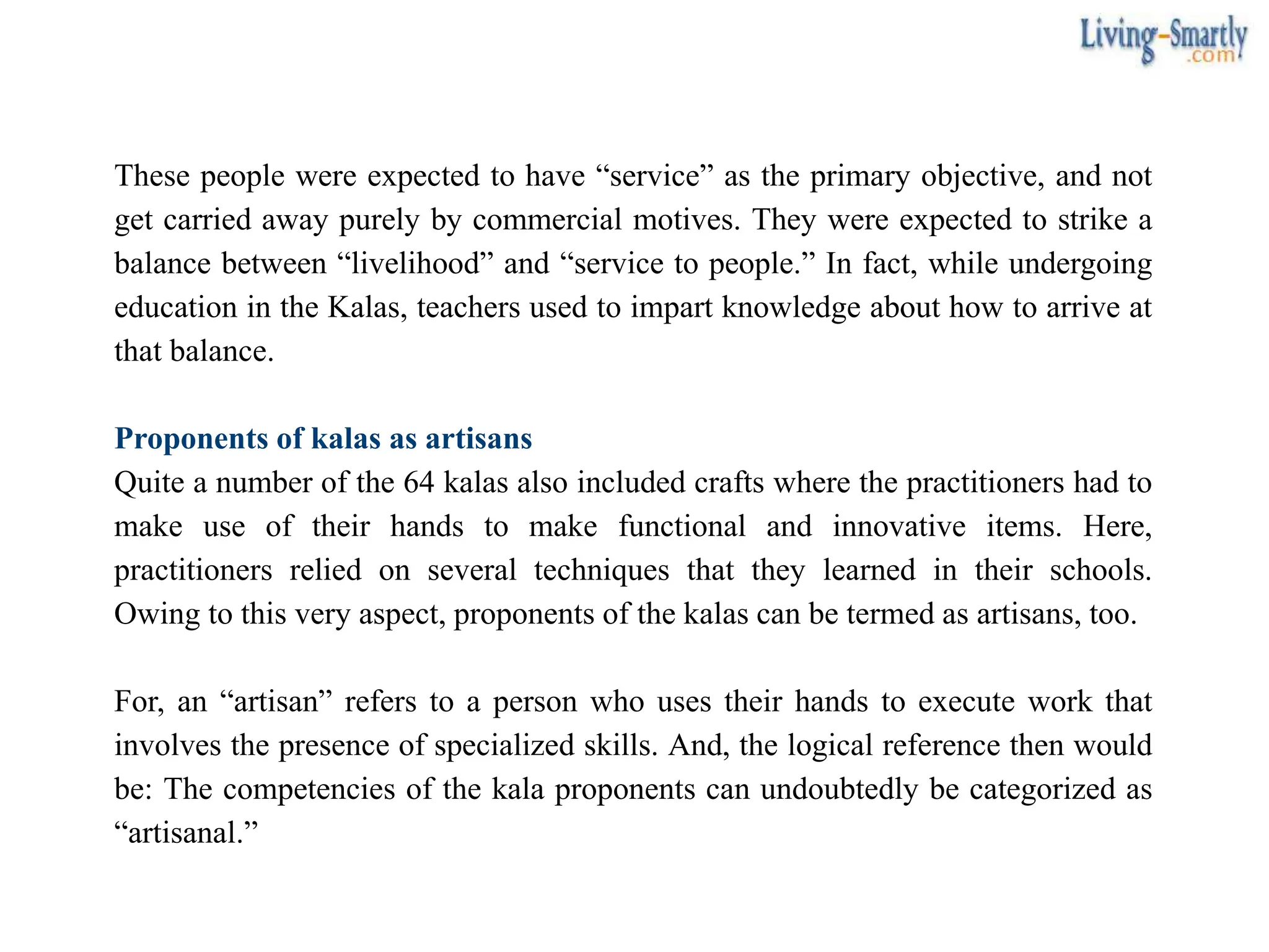 Understanding Kala Proponents As Artisans And Their Skill As Artisanal ...