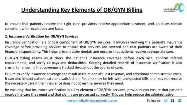 Understanding Key Elements of OB-GYN Billing.pptx | Health Insurance ...