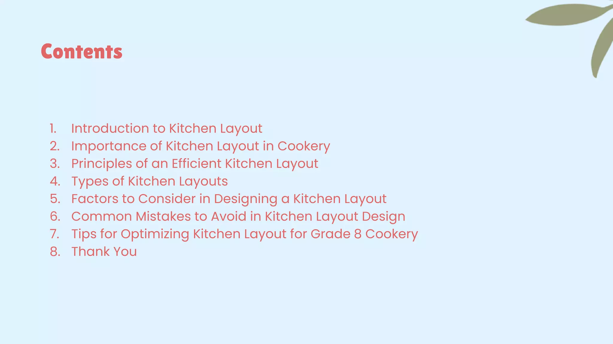 kitchen lay-out | PPTX