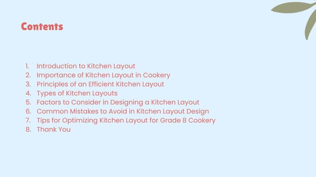 kitchen lay-out | PPTX