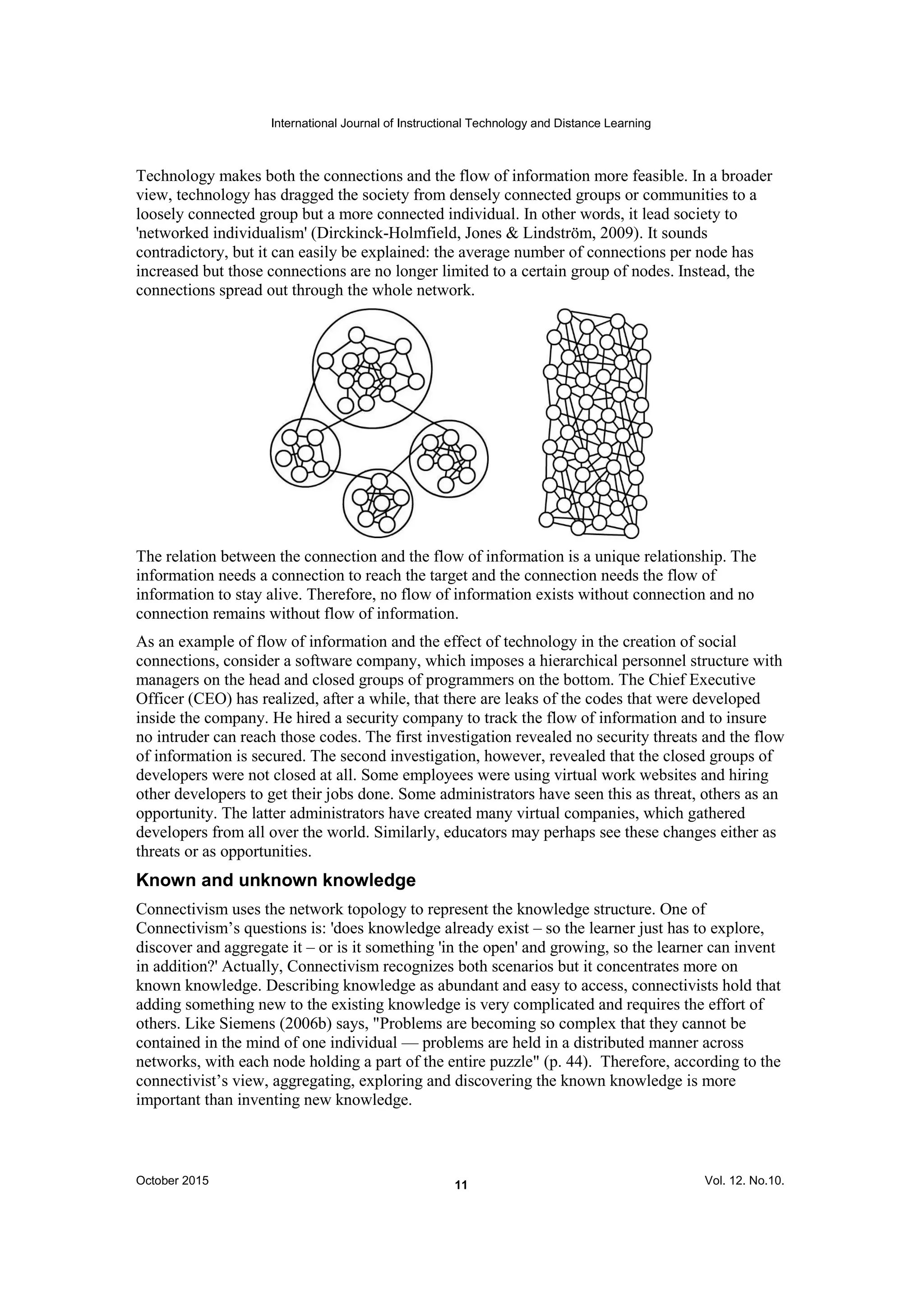 Understanding knowledge network, learning and connectivism | PDF | Computer Networking | Computing