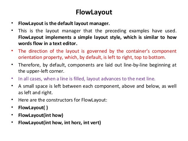 Understanding layout managers