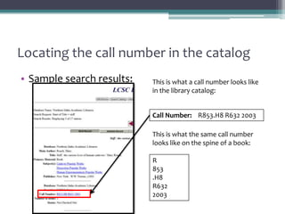Understanding LC call numbers | PPTX