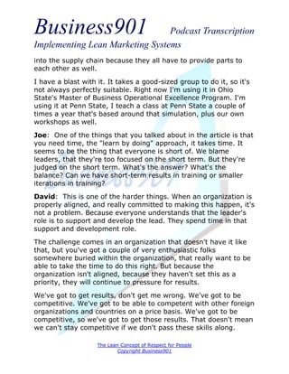 Understanding Lean Teamwork | PDF