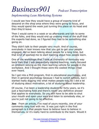 Understanding Lean Teamwork | PDF