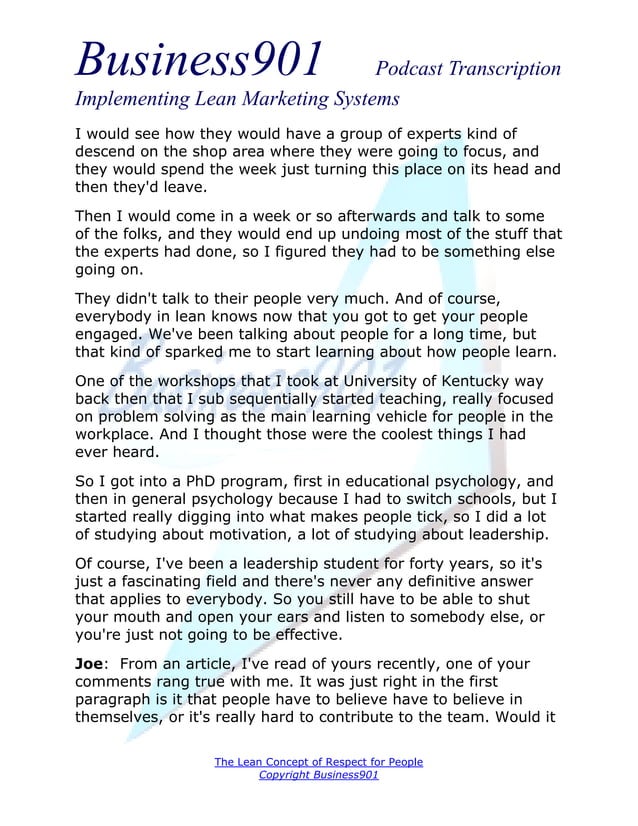 Understanding Lean Teamwork | PDF