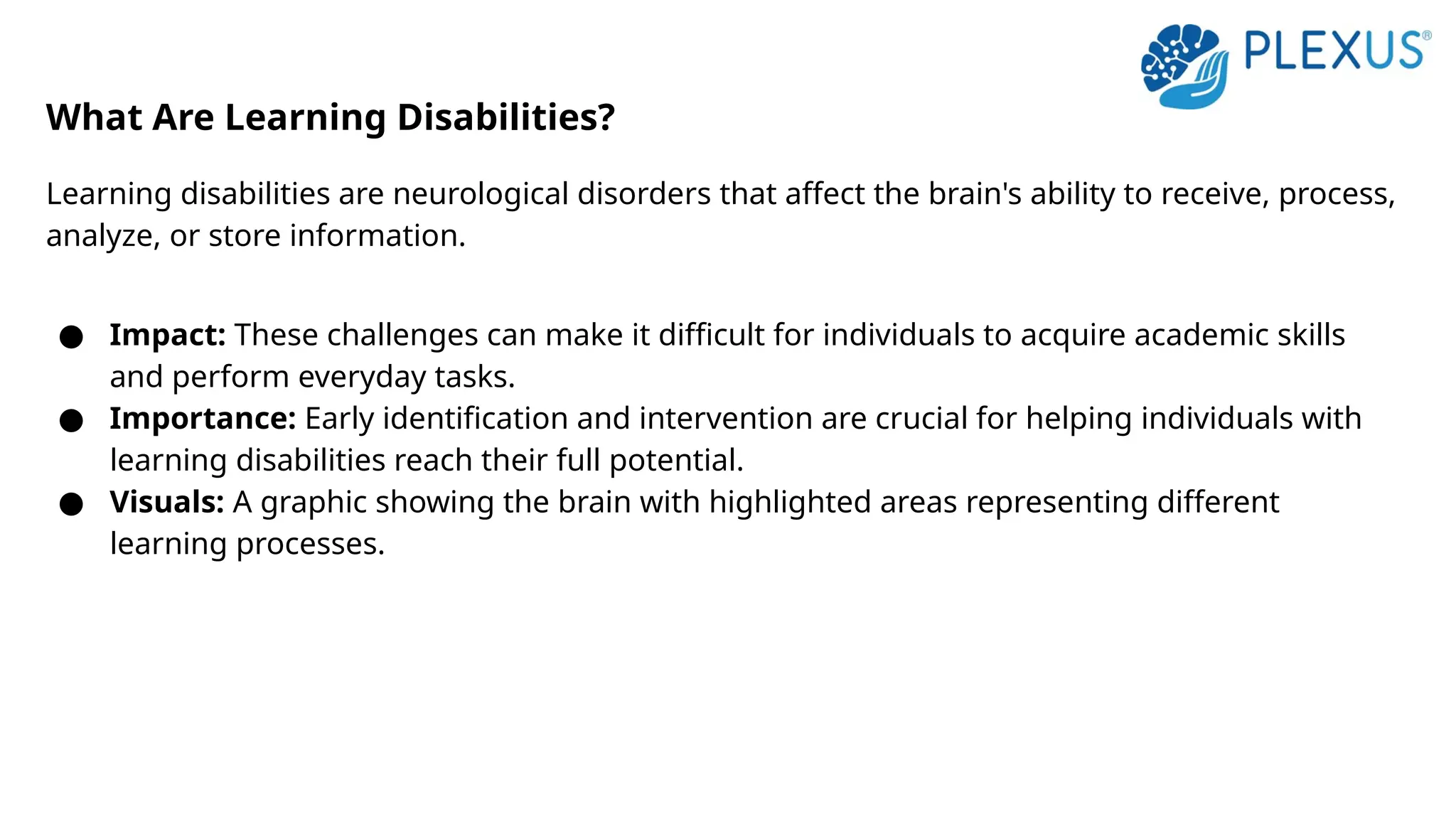 Understanding Learning Disabilities - Plexus | PPT