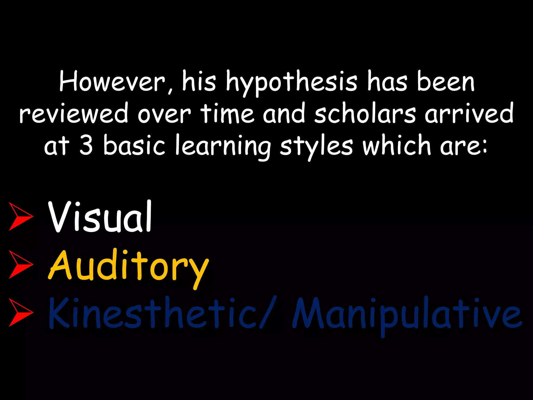 Understanding learning styles of student for effective teaching | PDF