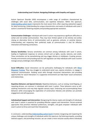 Understanding Level 3 Autism: Navigating Challenges with Empathy and ...