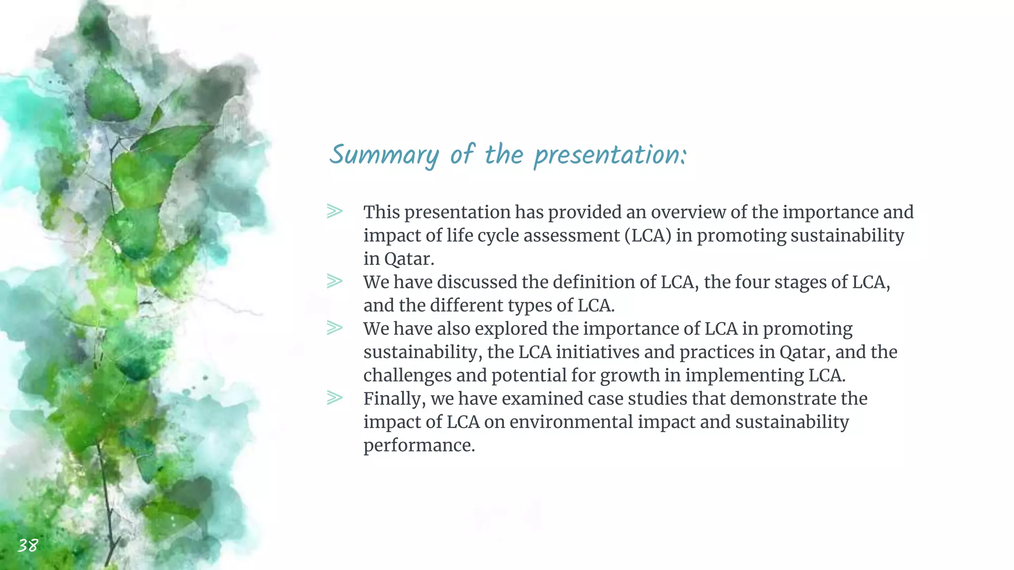 Understanding Life Cycle Assessment (LCA) in Qatar | PPTX
