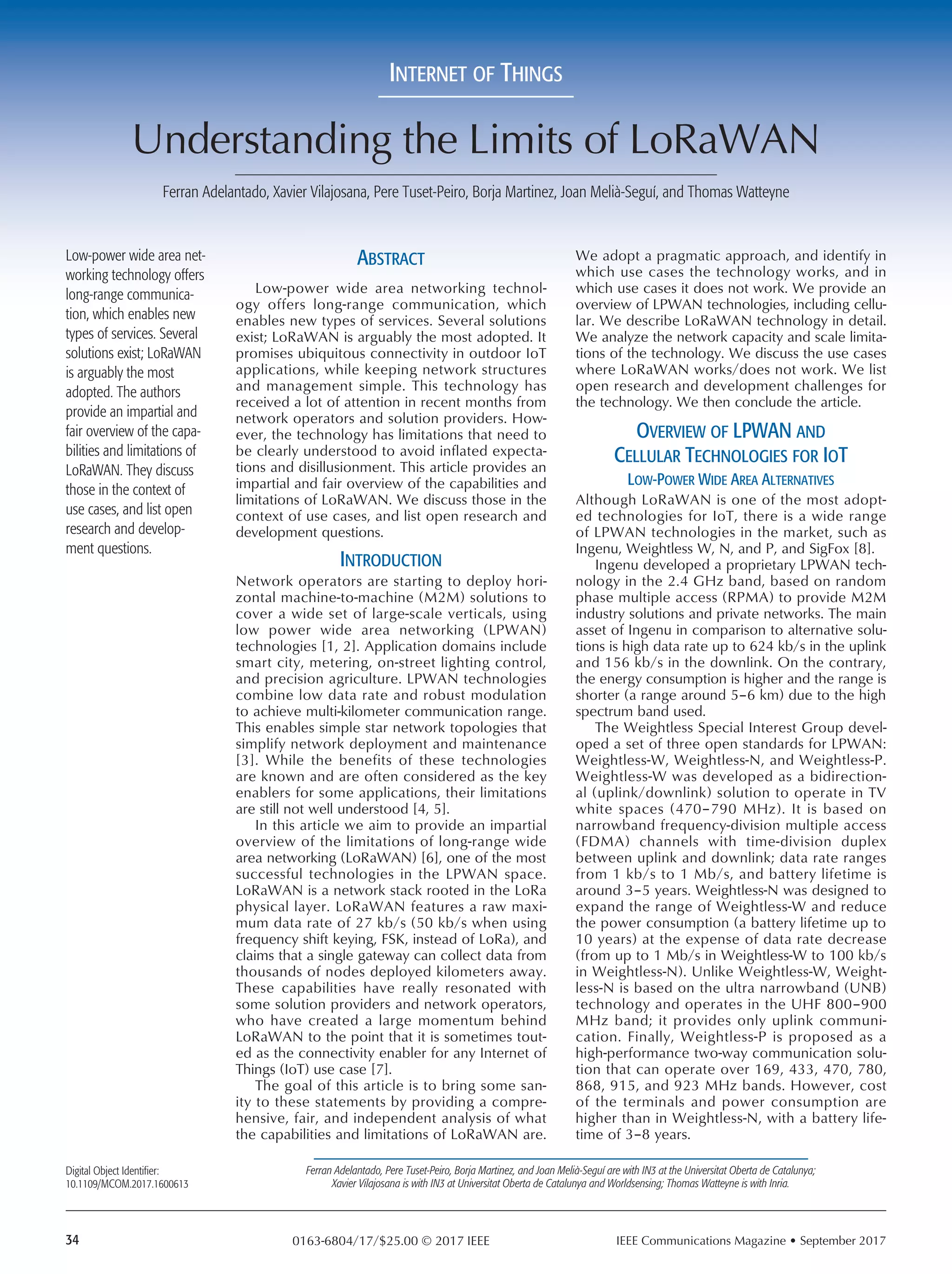 Understanding limitations of lo rawan | PDF