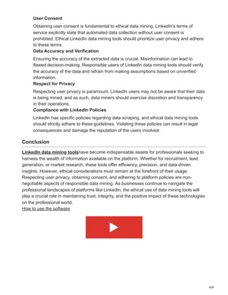 Understanding LinkedIn Data Mining Tools Features And Benefits.pdf | Social Networking | Internet