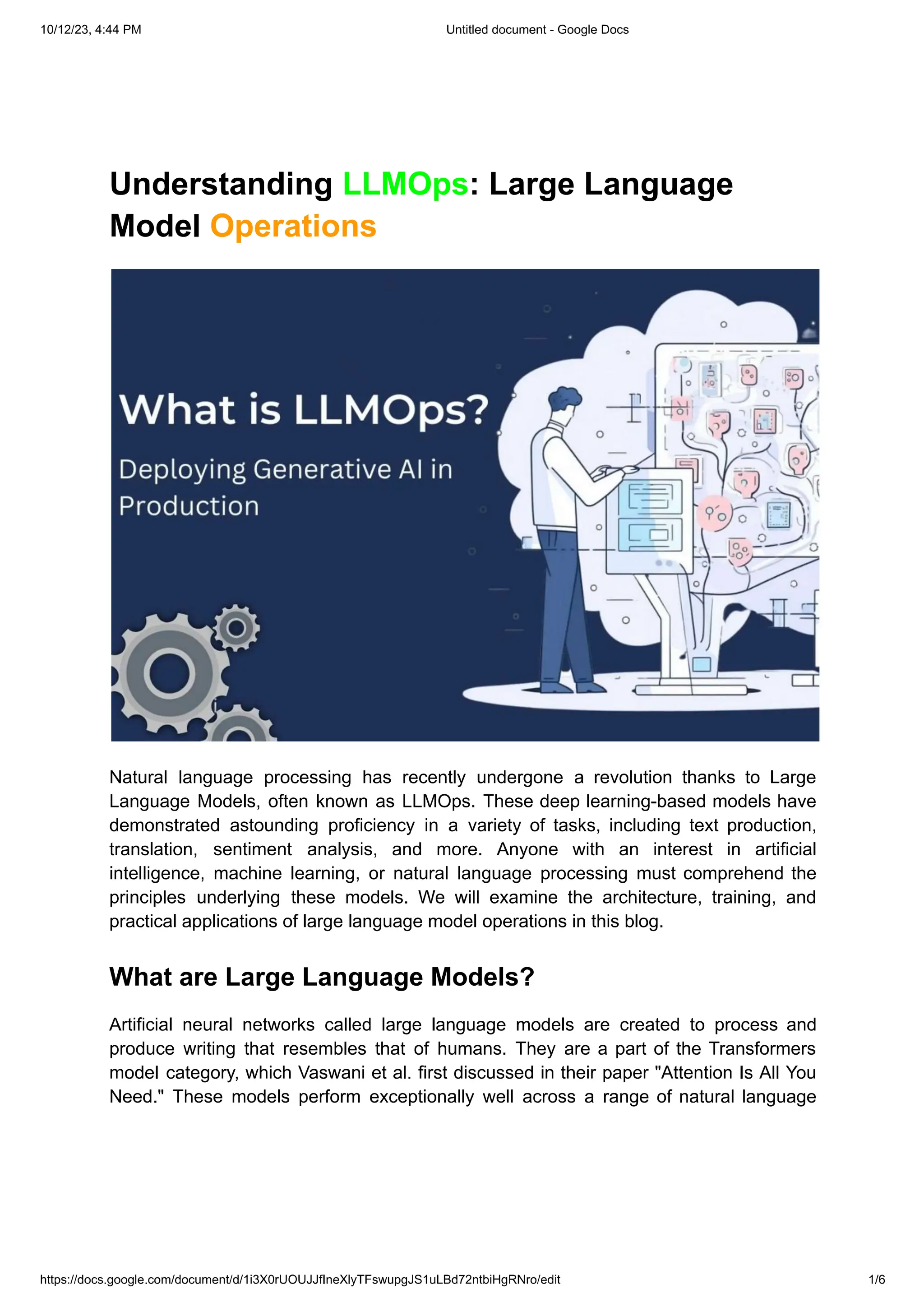 Understanding Llmops Large Language Model Operations Pdf