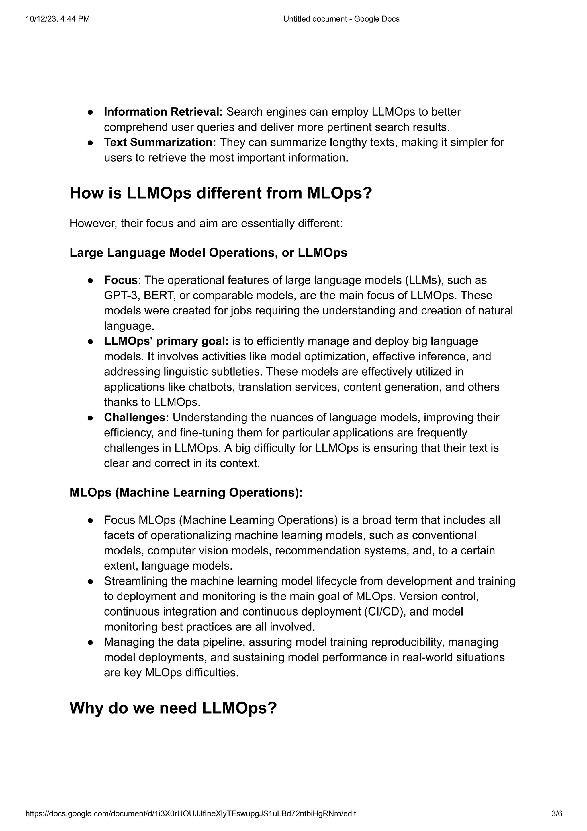 Understanding LLMOps-Large Language Model Operations | PDF