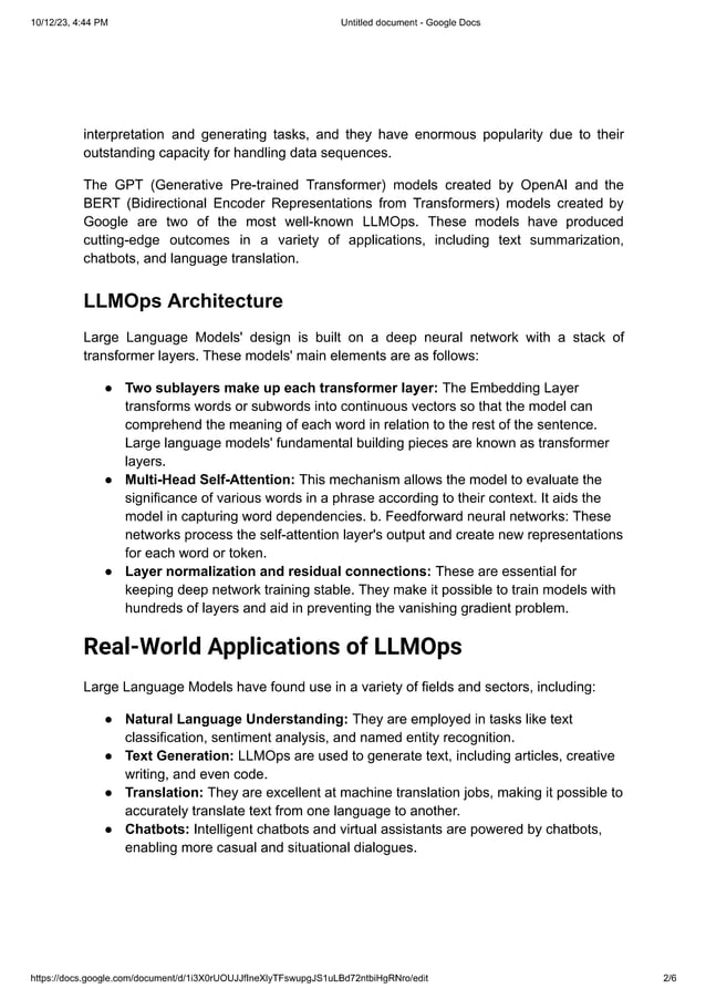 Understanding LLMOps-Large Language Model Operations | PDF