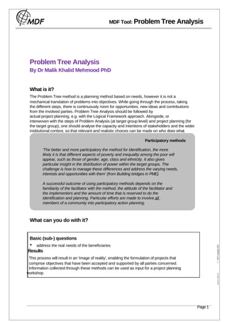 Understanding logframe ___problem_tree_analysis_____by_dr_malik_khalid ...