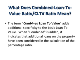 Understanding LTV / CLTV | PPT