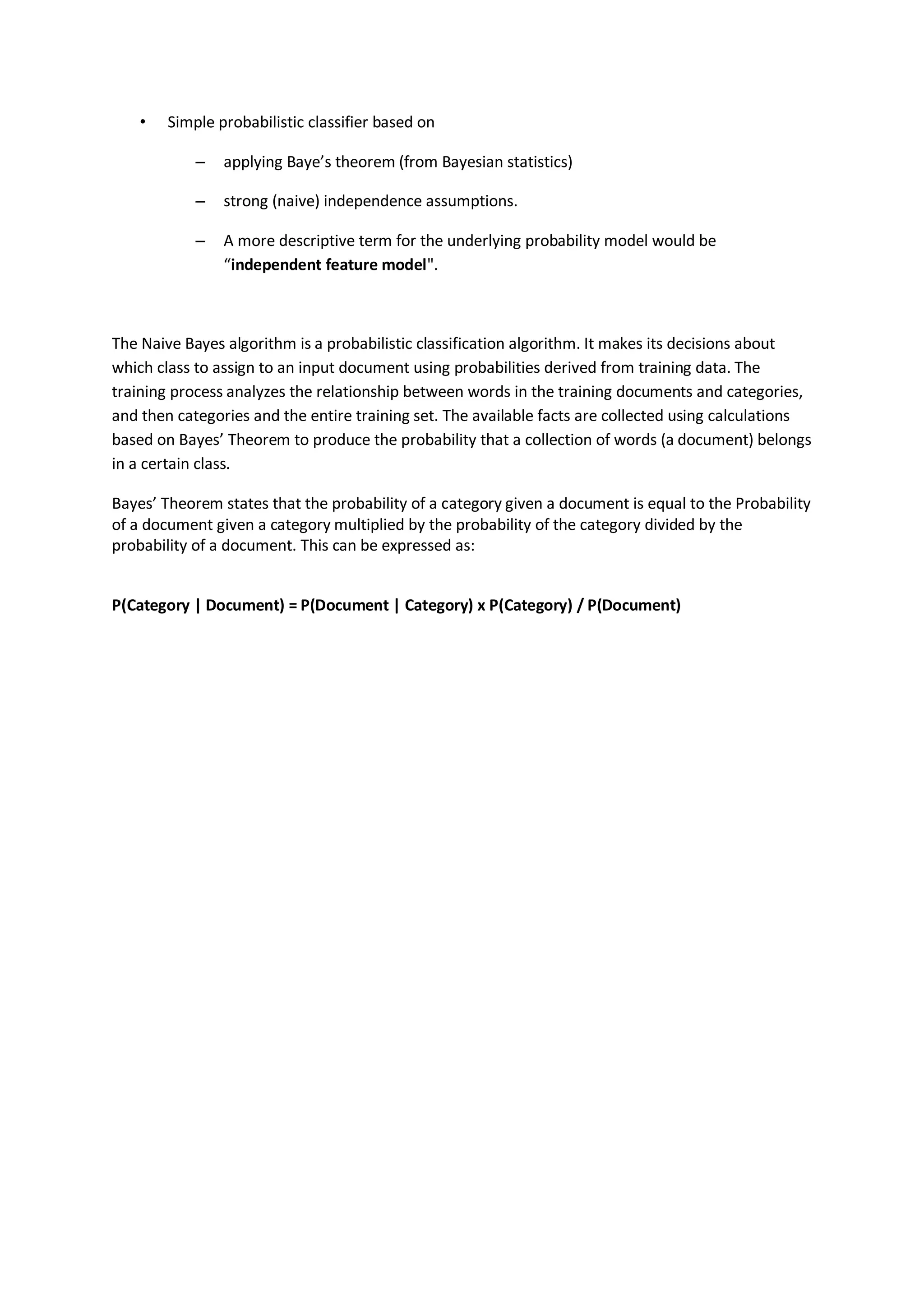 Understanding Mahout classification documentation | PDF