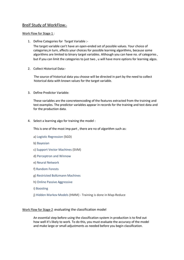 Understanding Mahout classification documentation | PDF