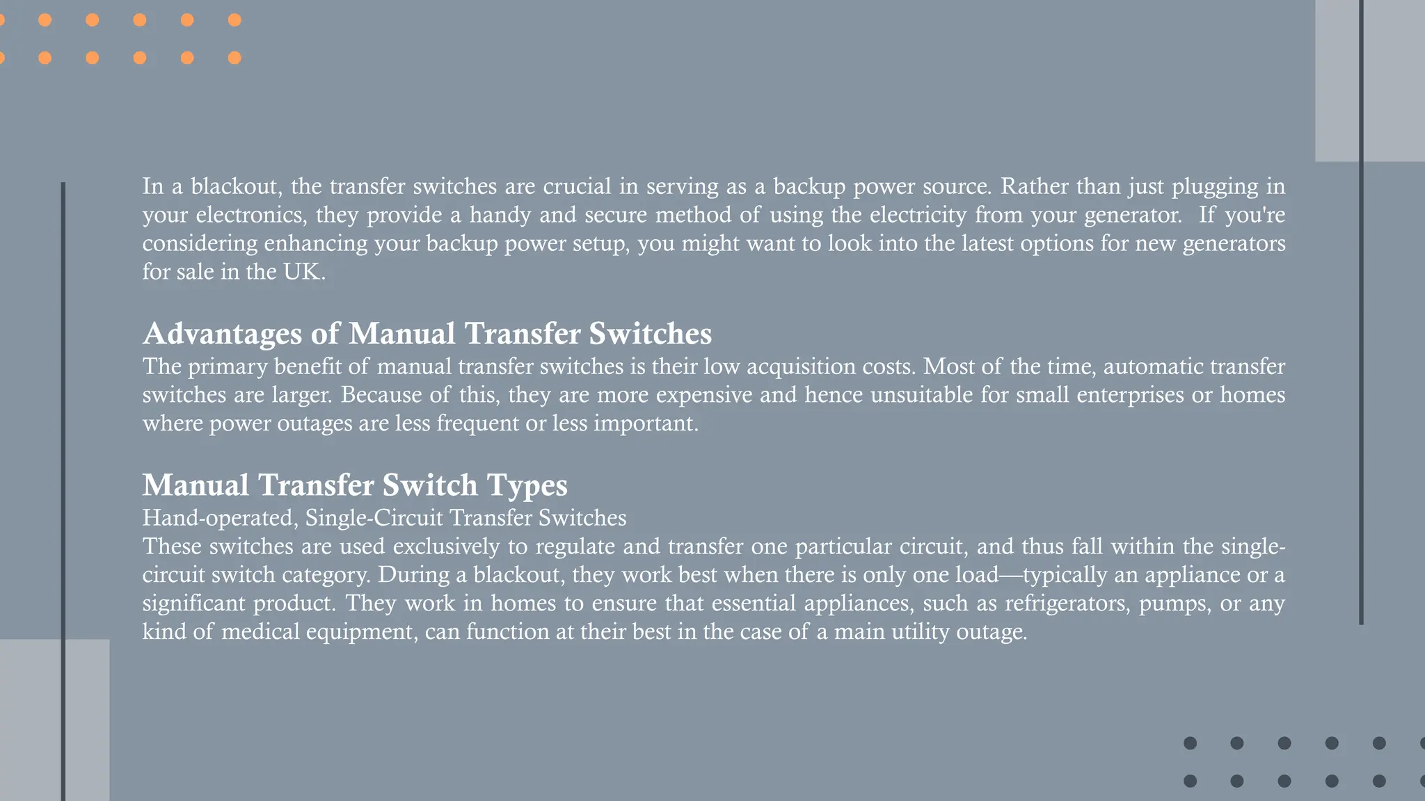 Understanding Manual Transfer Switches Backup Power Solution.pptx
