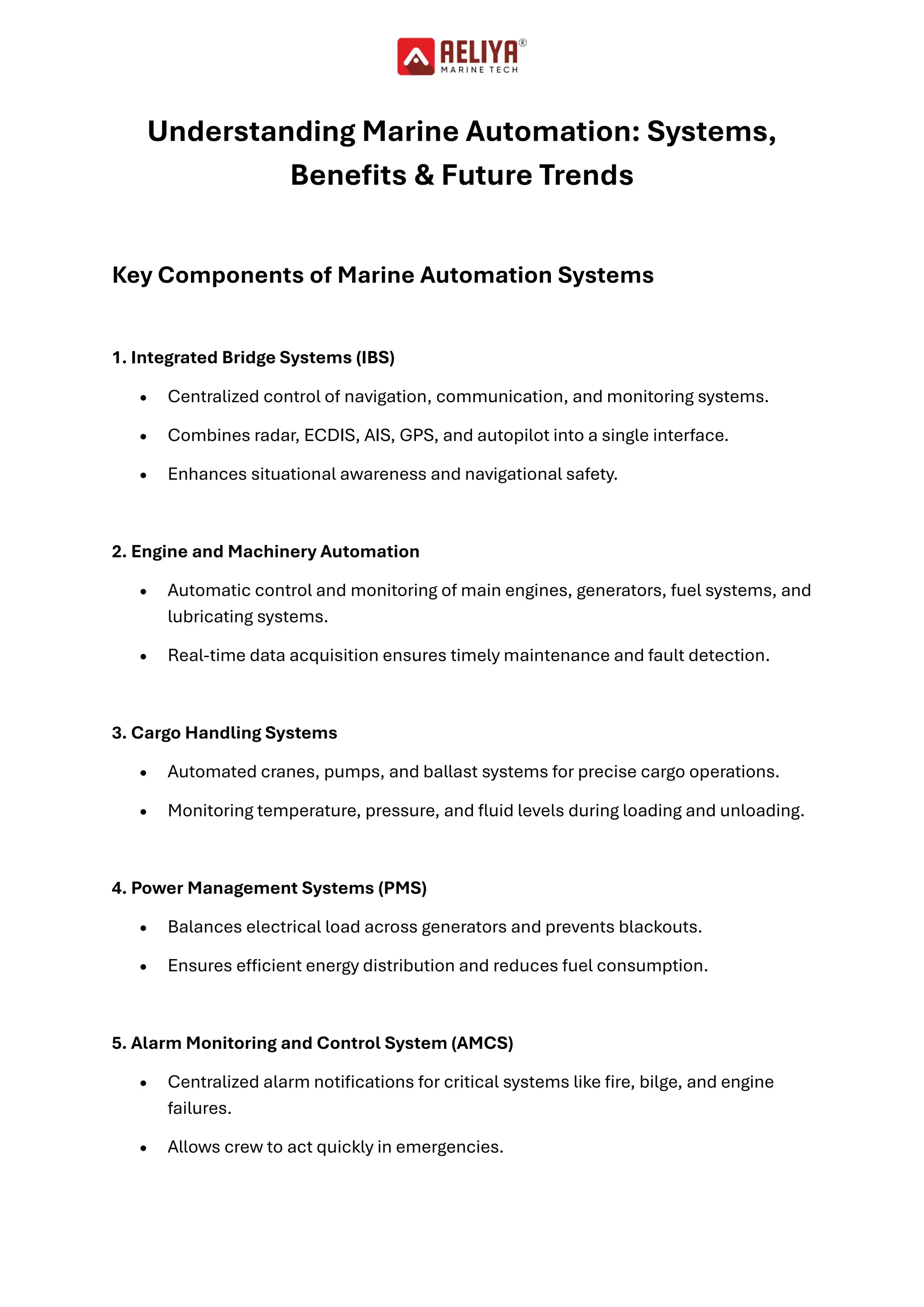 Understanding Marine Automation: Systems, Benefits | PDF