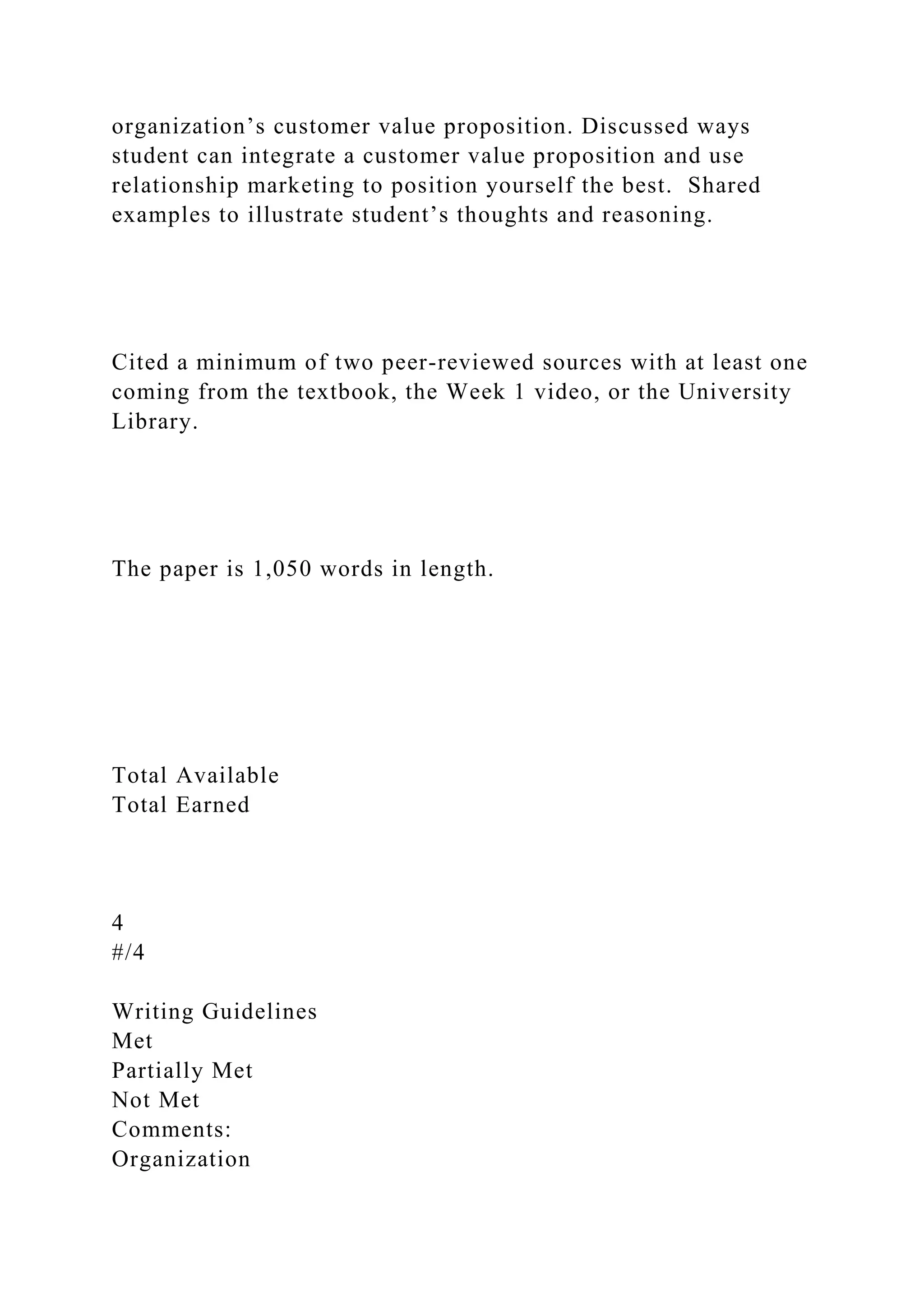Understanding Marketing and Customer Relationships Grading Guide.docx