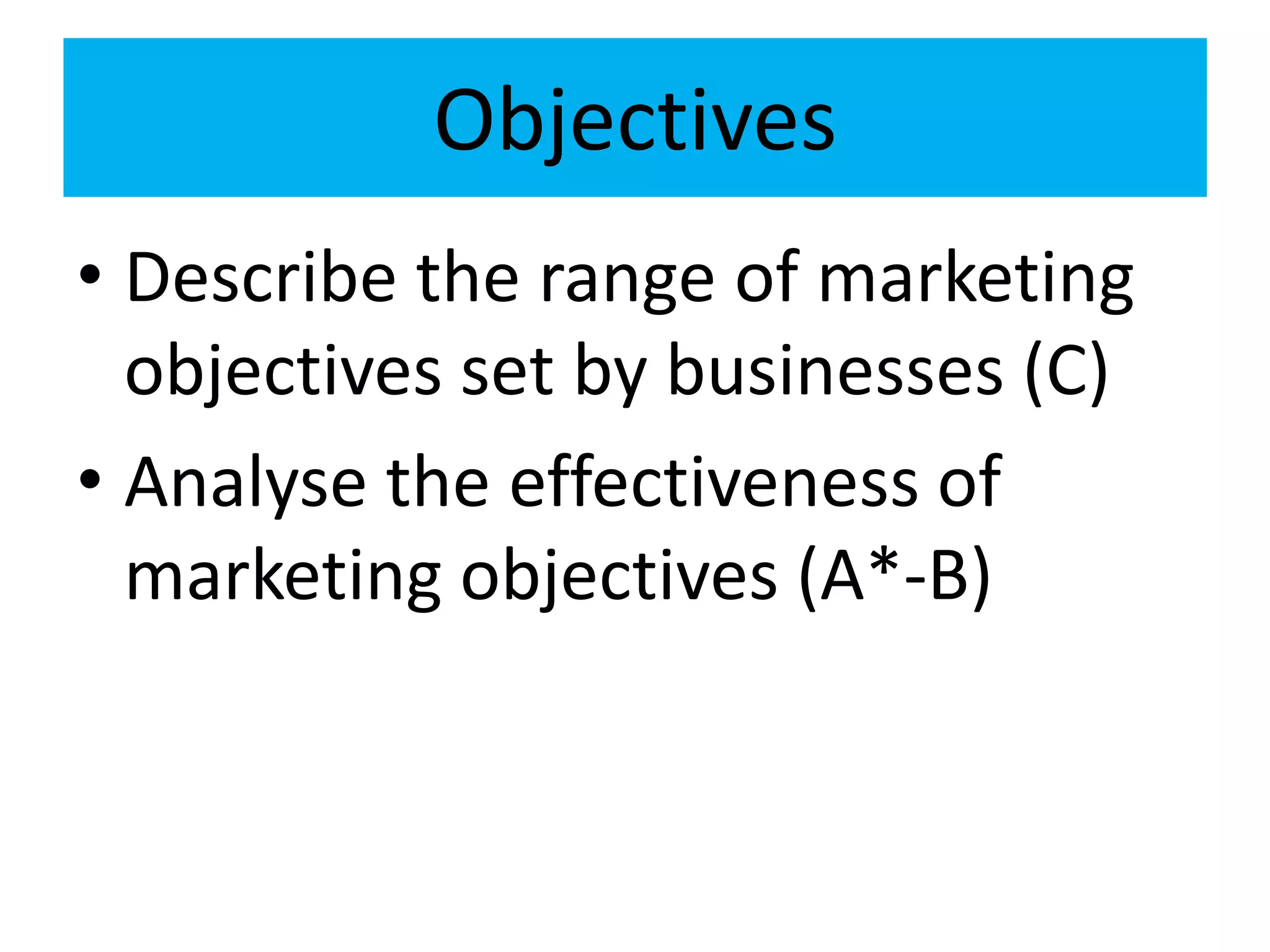 Understanding marketing objectives | PPTX