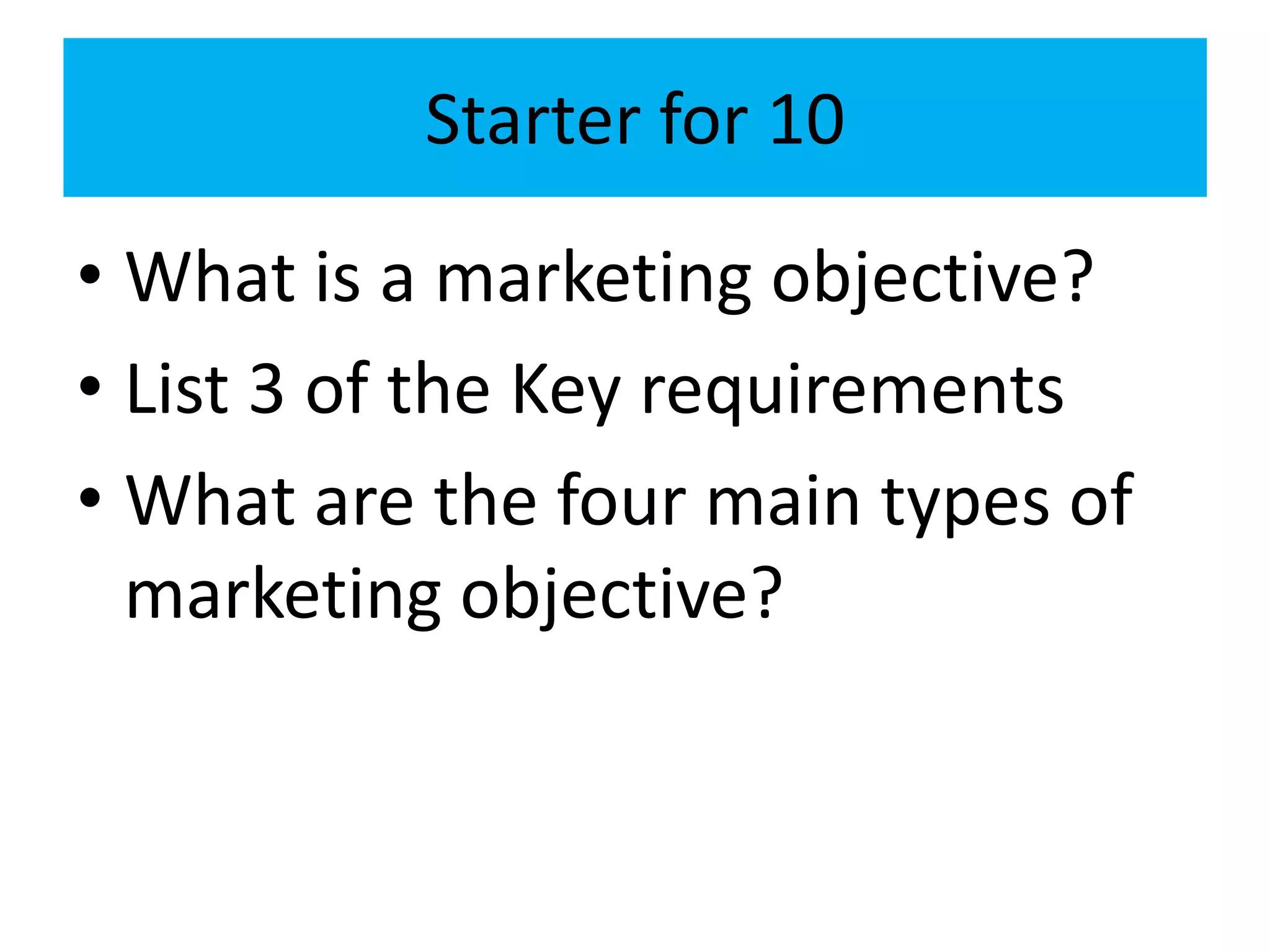 Understanding marketing objectives | PPTX
