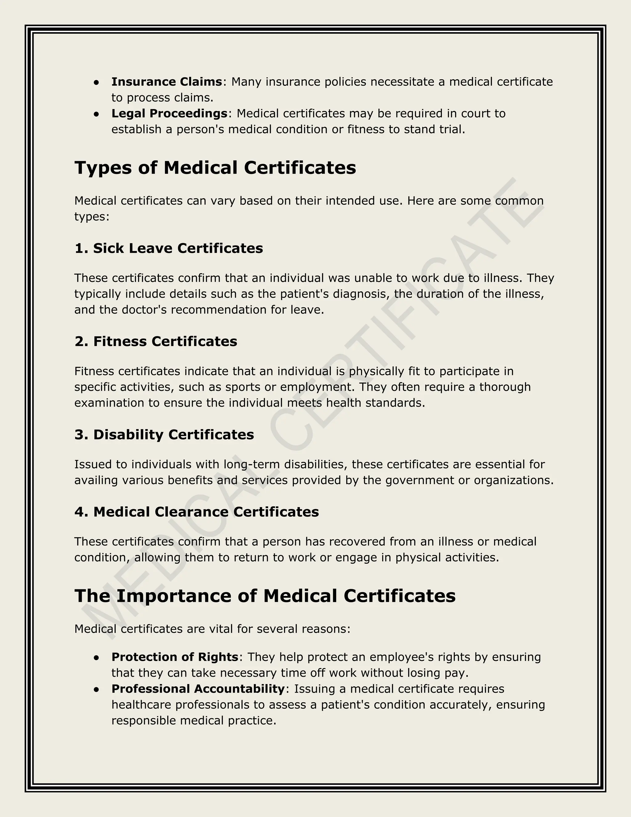 Understanding Medical Certificates: What You Need to Know | PDF | Free ...
