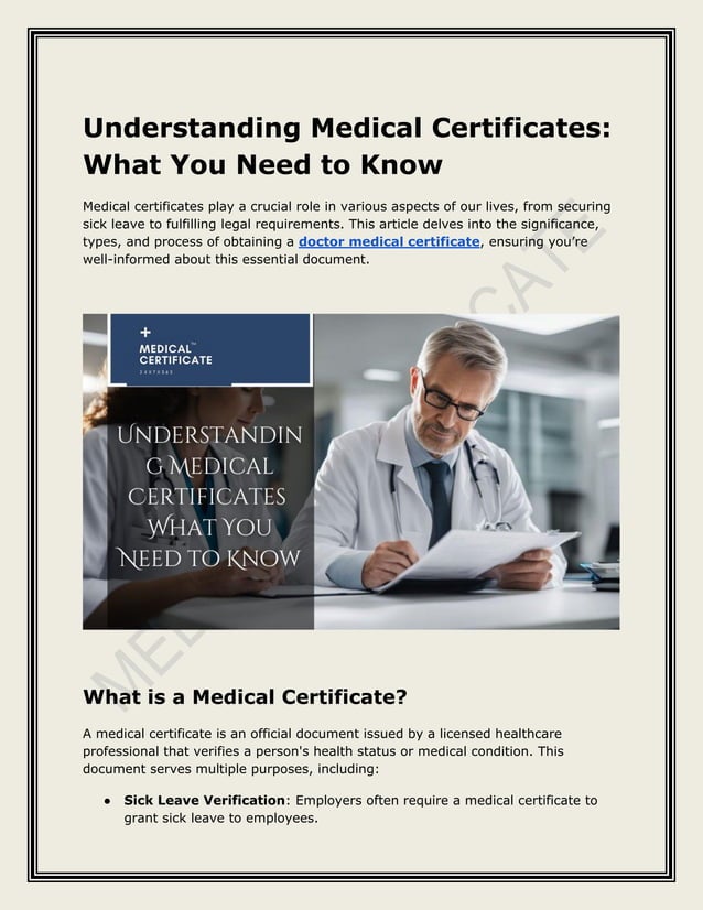 Understanding Medical Certificates: What You Need to Know | PDF | Free ...