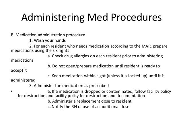 Understanding medication procedures