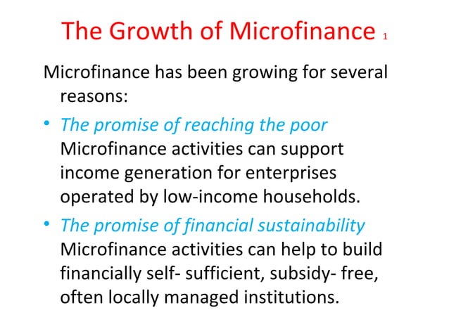 Understanding microfinance bank and clients | PPT | Government Support ...