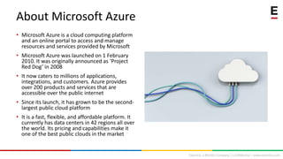 Understanding Microsoft Azure | PPTX | Cloud Computing | Internet