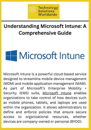Understanding Microsoft Intune: A Comprehensive Guide | PDF