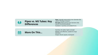 Understanding Mild Steel Pipes and Tubes Explained | PPTX