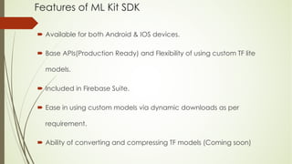 Understanding ML kit offerings in android | PPT