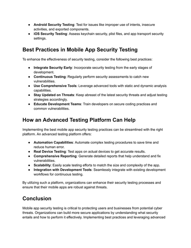 Understanding Mobile App Security Testing What It Is And How To Perform It Pdf