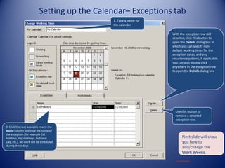 Understanding Microsoft Project 'Calendars' ‘Working Time’, etc | PPTX
