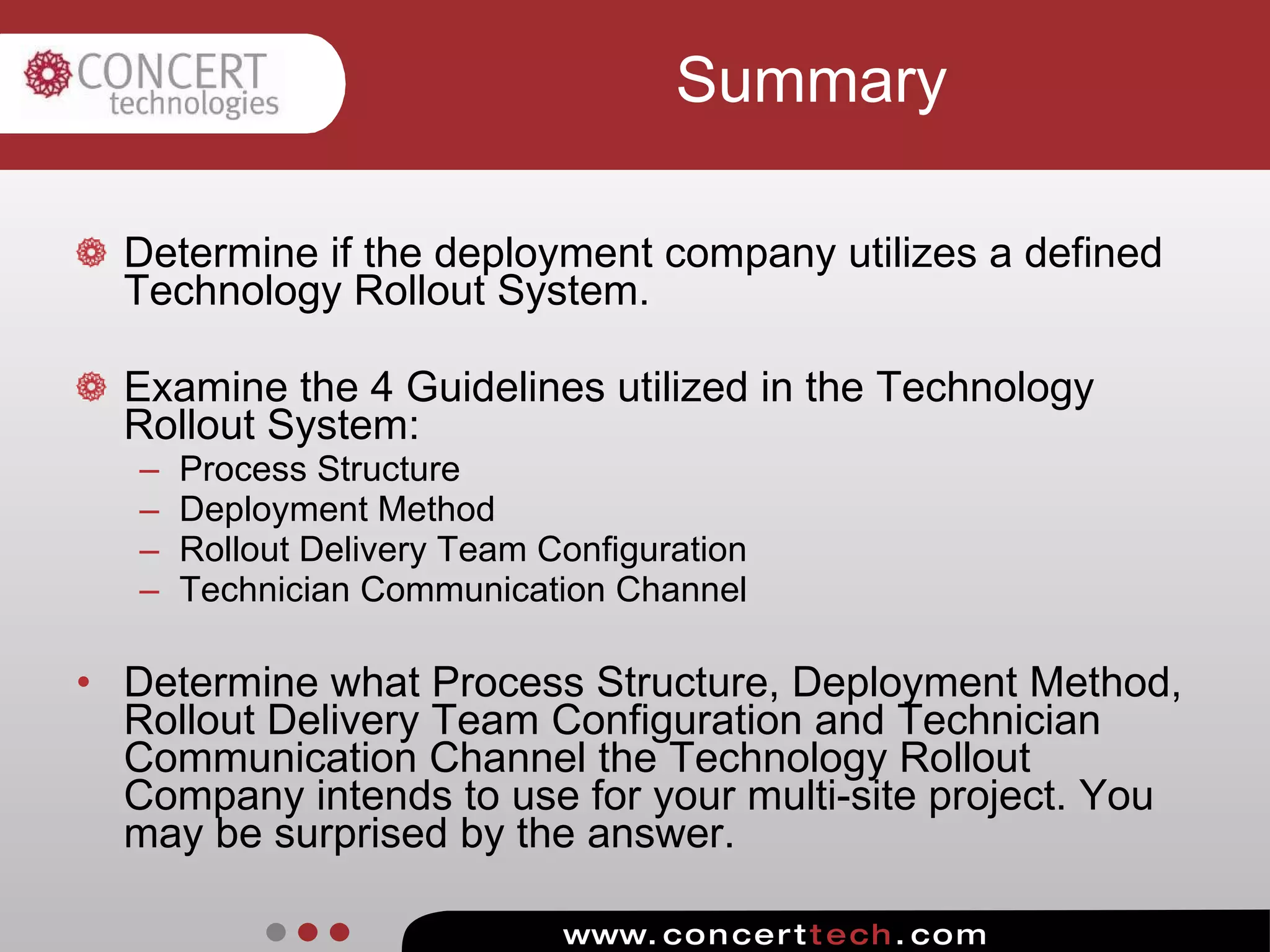Understanding Multi Site Technology Infrastructure Rollouts | PPT | Business | Business and Finance