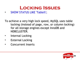 Understanding MySql locking issues | PPT