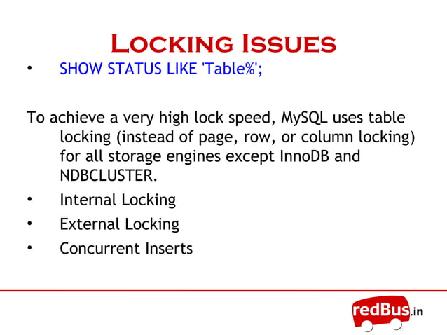 Understanding Mysql Locking Issues Ppt