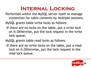 Understanding MySql locking issues | PPT