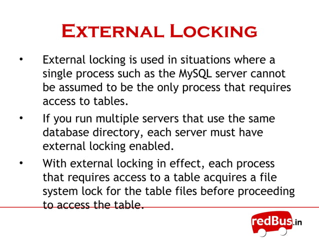 Understanding MySql locking issues | PPT